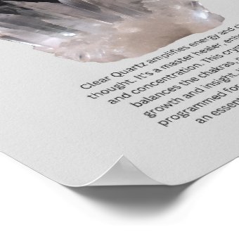 Clear Quartz Crystal Meaning Poster | Zazzle