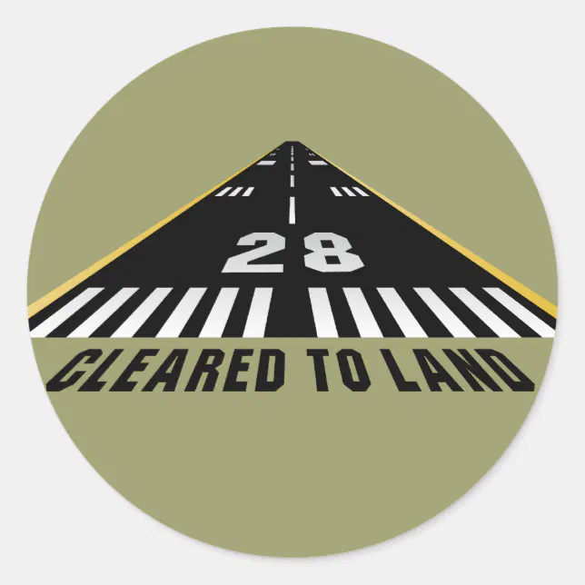 Cleared To Land Runway Classic Round Sticker | Zazzle