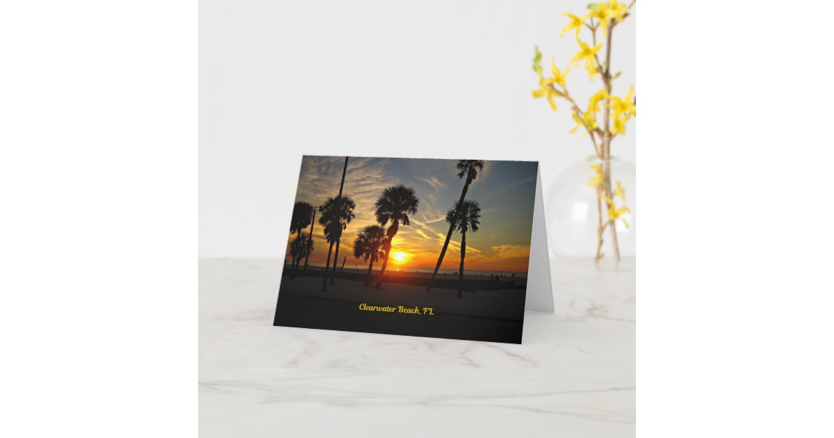 Clearwater Beach Sunset Card | Zazzle