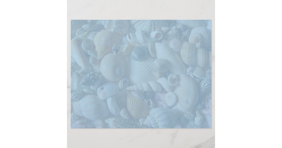 Clearwater Blue Blank Seashell Letterhead Paper | Zazzle