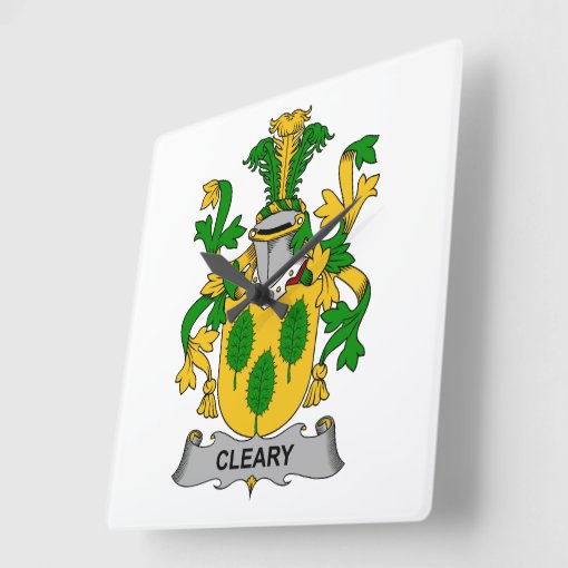 Cleary Family Crest Square Wall Clock | Zazzle