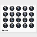 Clef-er Funny Music Pun Dark BG Classic Round Sticker | Zazzle