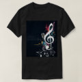 Cleft Note, Microphone and Music Notes T-Shirt | Zazzle