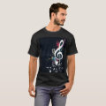 Cleft Note, Microphone and Music Notes T-Shirt | Zazzle