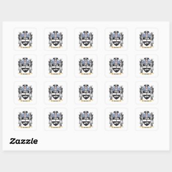 Clegg Coat of Arms - Family Crest Square Sticker | Zazzle
