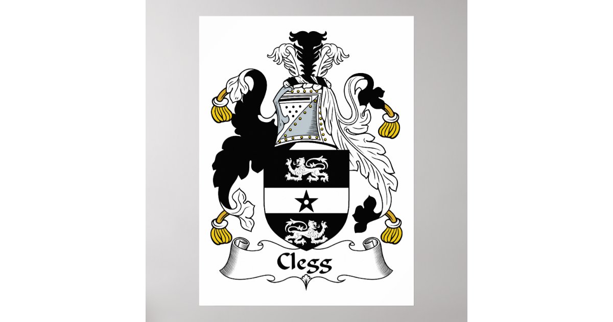 Clegg Family Crest Poster | Zazzle
