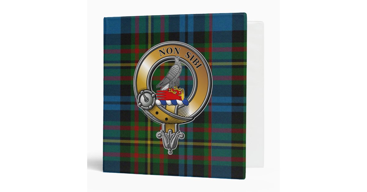Cleland Tartan & Badge 3 Ring Binder | Zazzle