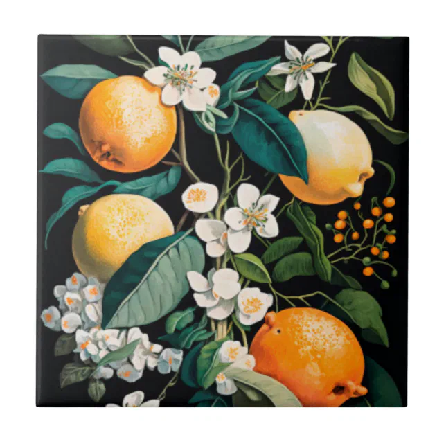 Clementine Mandarine Square Ceramic Tile | Zazzle
