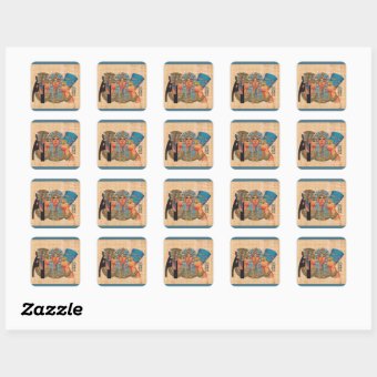 CLEOPATRA Egyptian Queen Vintage Style Artwork Square Sticker | Zazzle