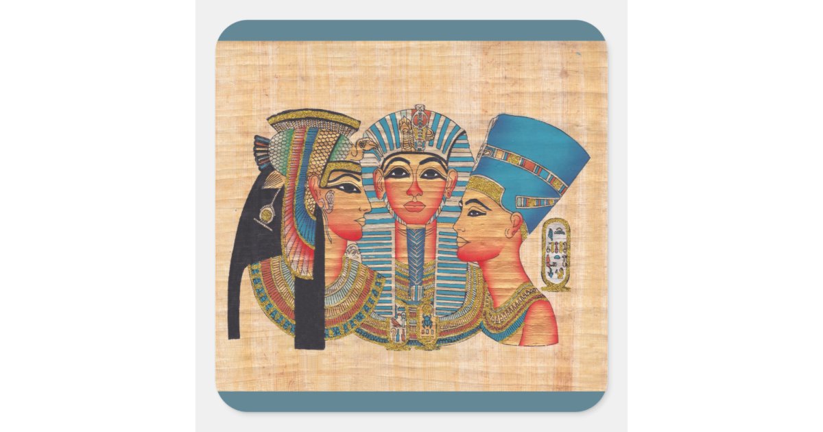 CLEOPATRA Egyptian Queen Vintage Style Artwork Square Sticker | Zazzle