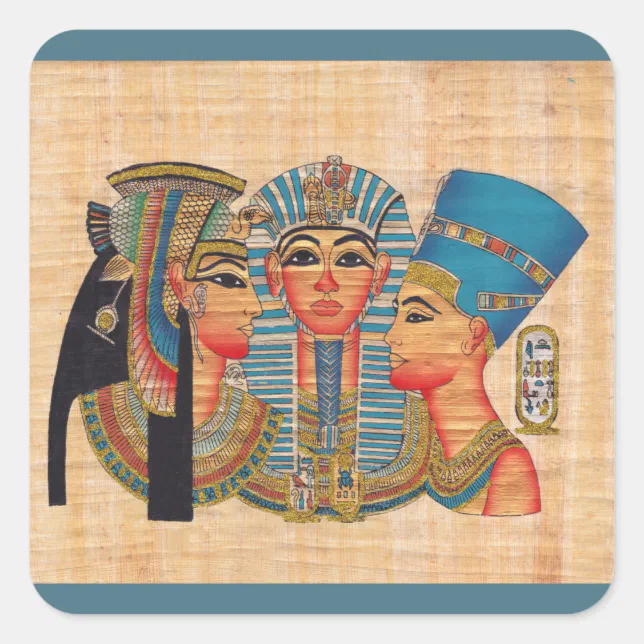 CLEOPATRA Egyptian Queen Vintage Style Artwork Square Sticker | Zazzle