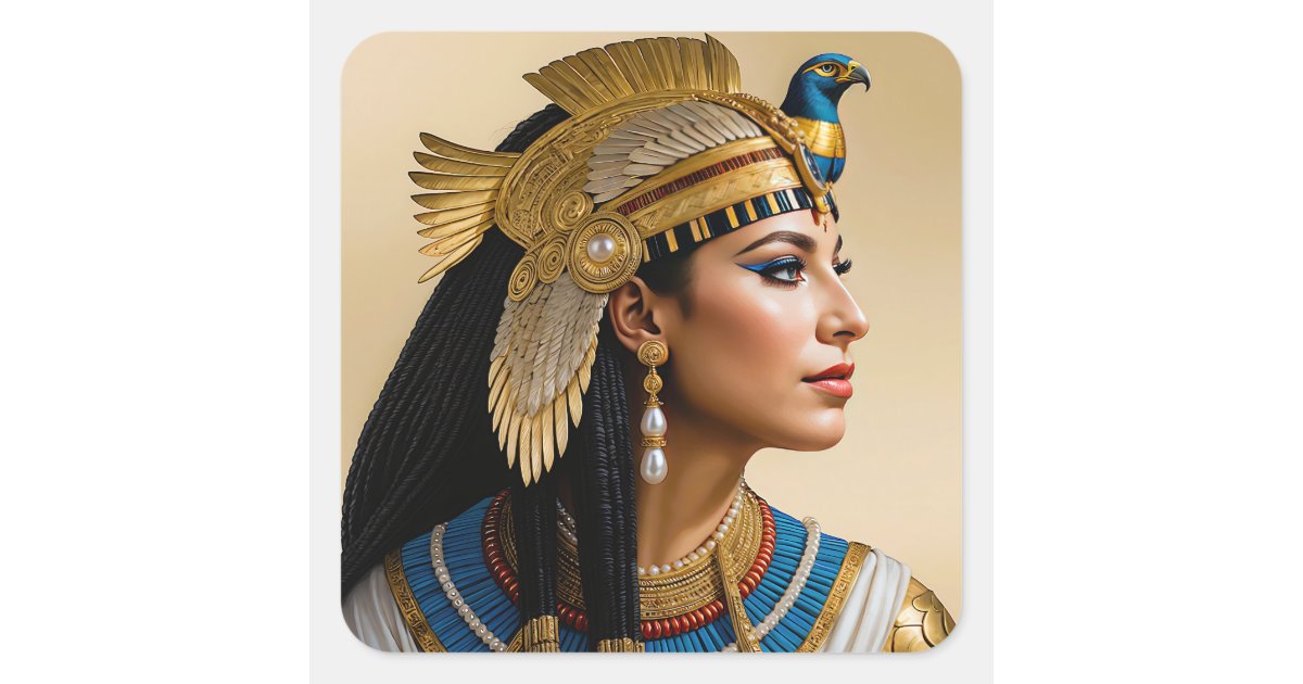 “Cleopatra VII's Realism: A Portrait” Square Sticker | Zazzle