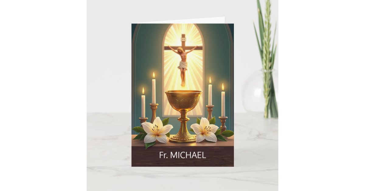 Clergy Appreciation Catholic Priest Custom Name Card | Zazzle
