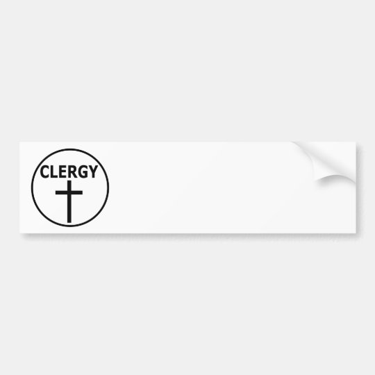 Clergy Emblem for Pastors, Reverends & Ministers Bumper Sticker ...