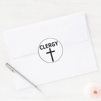 Clergy Emblem for Pastors, Reverends & Ministers Classic Round Sticker ...