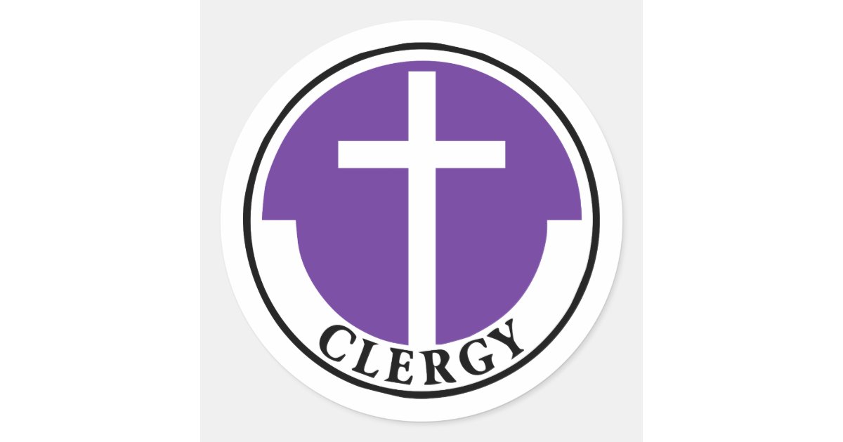 Clergy in Purple Classic Round Sticker | Zazzle