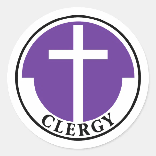 Clergy in Purple Classic Round Sticker | Zazzle