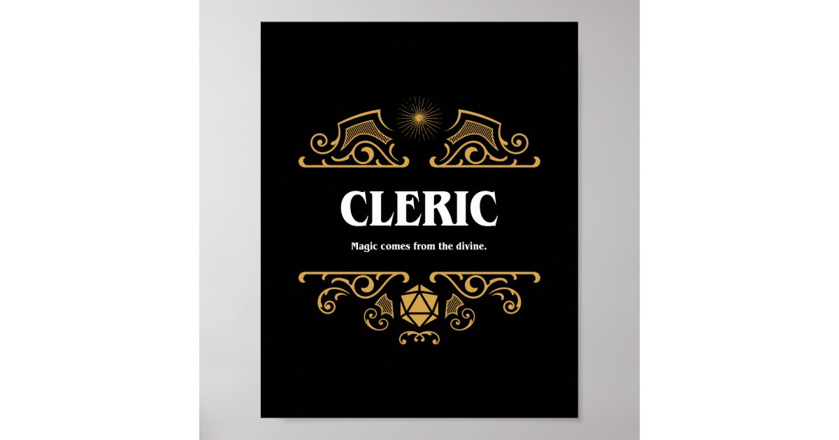 Cleric Class Tabletop RPG Gaming Poster | Zazzle