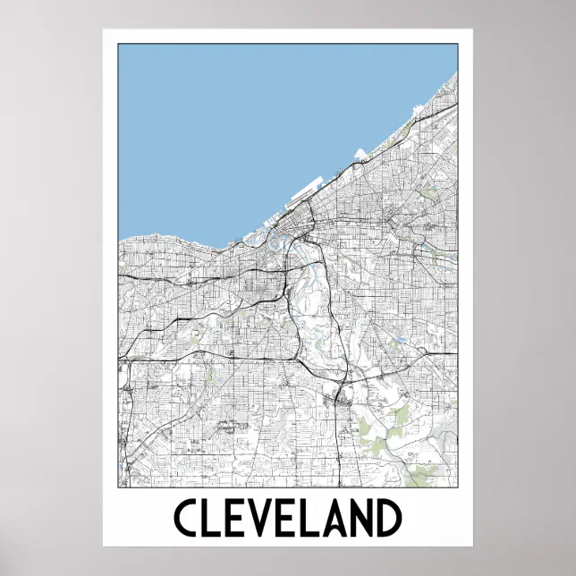 Cleveland map poster | Zazzle