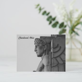 Cleveland OH Bridge Guardian (B & W) Postcard | Zazzle