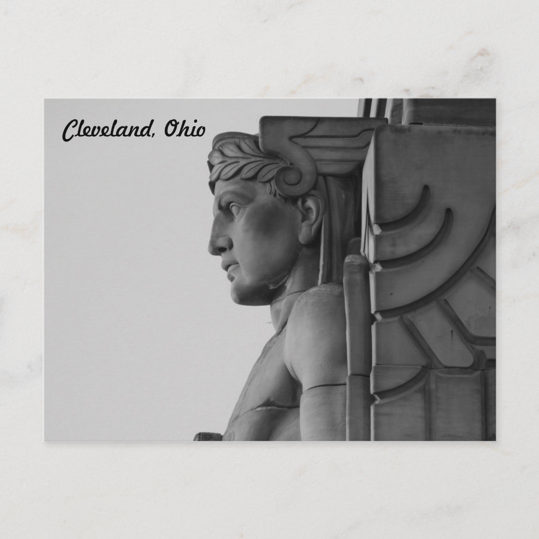 Cleveland OH Bridge Guardian (B & W) Postcard | Zazzle