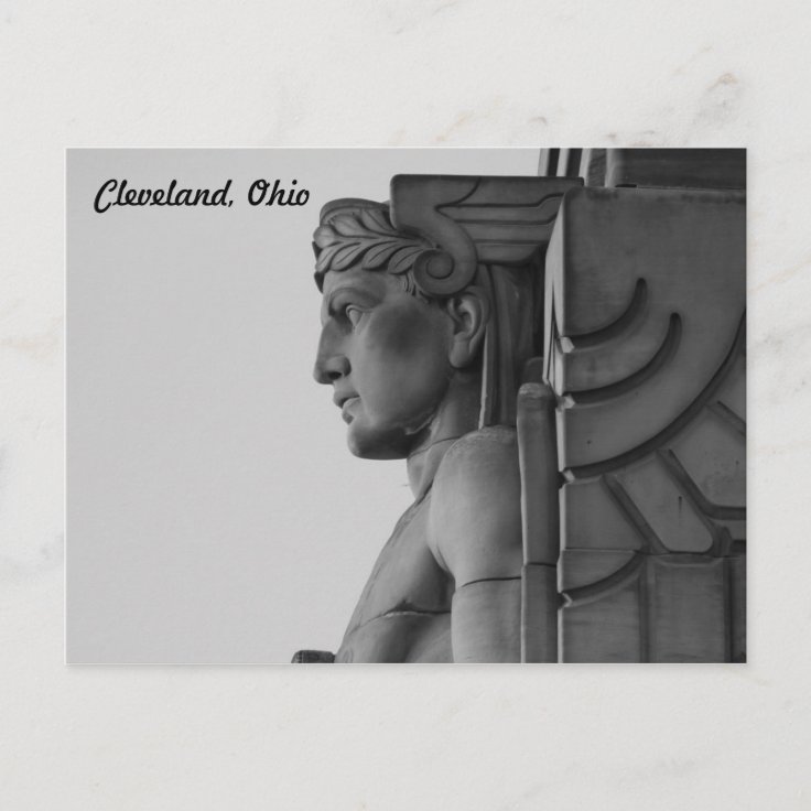 Cleveland OH Bridge Guardian (B & W) Postcard | Zazzle