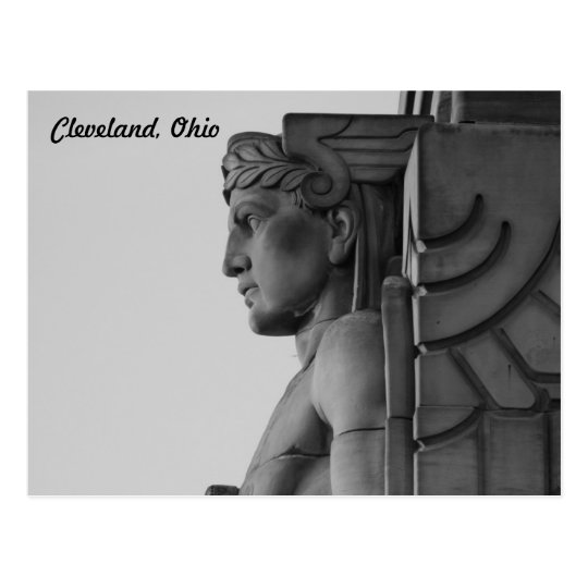 Cleveland OH Bridge Guardian (B & W) Postcard | Zazzle.com