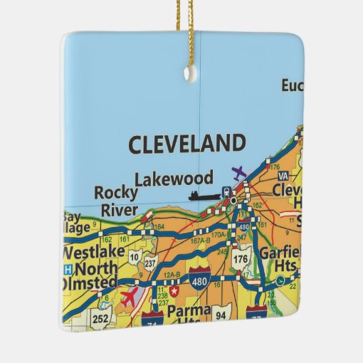 Cleveland OH Vintage Map Ceramic Ornament | Zazzle