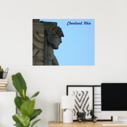 Cleveland, Ohio Art Deco Bridge Statue Poster | Zazzle