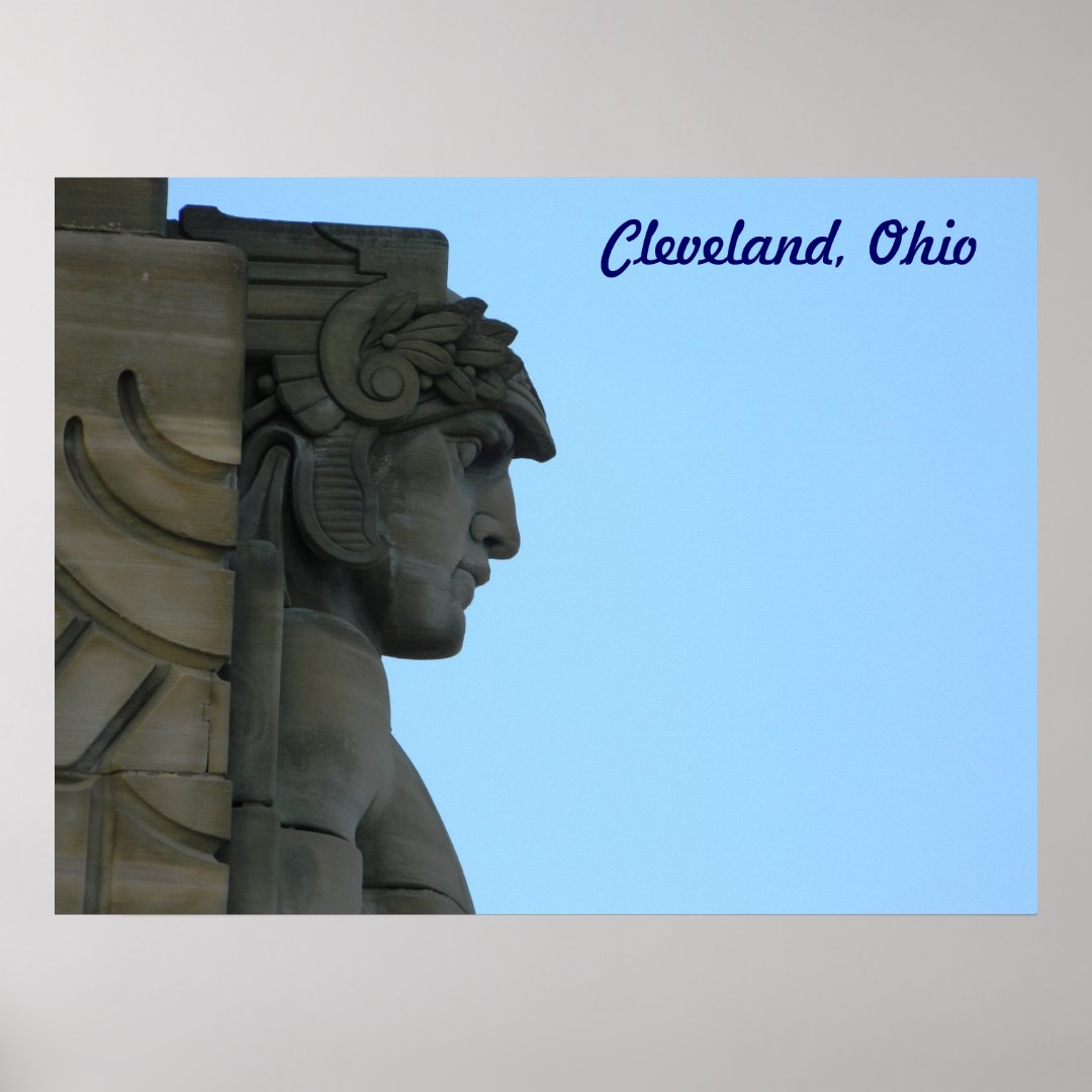 Cleveland, Ohio Art Deco Bridge Statue Poster | Zazzle