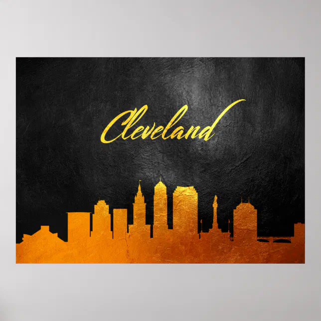 Cleveland Ohio Gold Skyline Poster | Zazzle