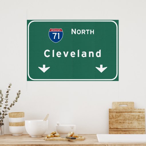 Cleveland Ohio oh Interstate Highway Freeway : Poster | Zazzle