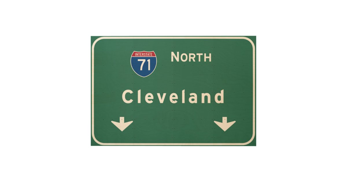 Cleveland Ohio oh Interstate Highway Freeway : Wood Wall Decor | Zazzle