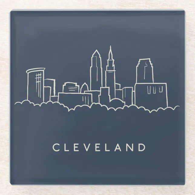 Cleveland Ohio Skyline Glass Coaster | Zazzle