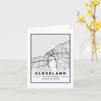 Cleveland Ohio USA Travel City Map Card | Zazzle