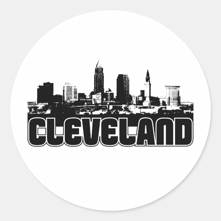 Cleveland Skyline Classic Round Sticker | Zazzle