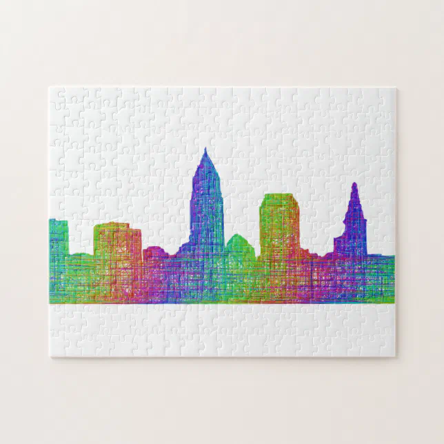 Cleveland skyline jigsaw puzzle | Zazzle