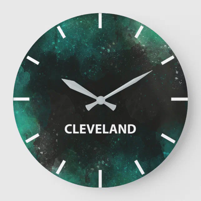 Cleveland Time Zone Newsroom Wall Large Clock | Zazzle