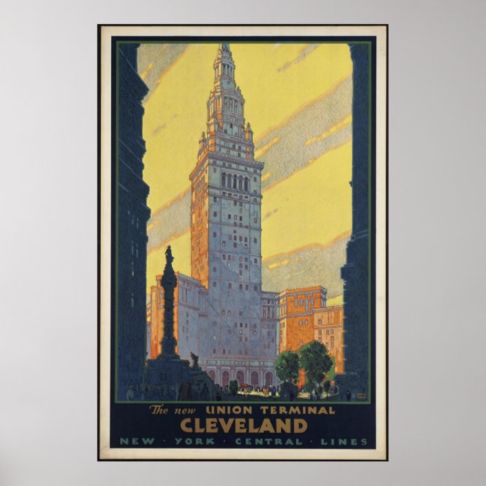 Cleveland Vintage Travel Poster Ad Retro Prints | Zazzle.com
