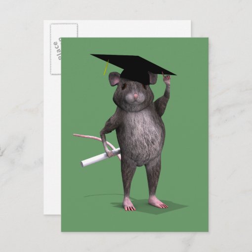 Clever Graduation Rat Announcement Postcard | Zazzle
