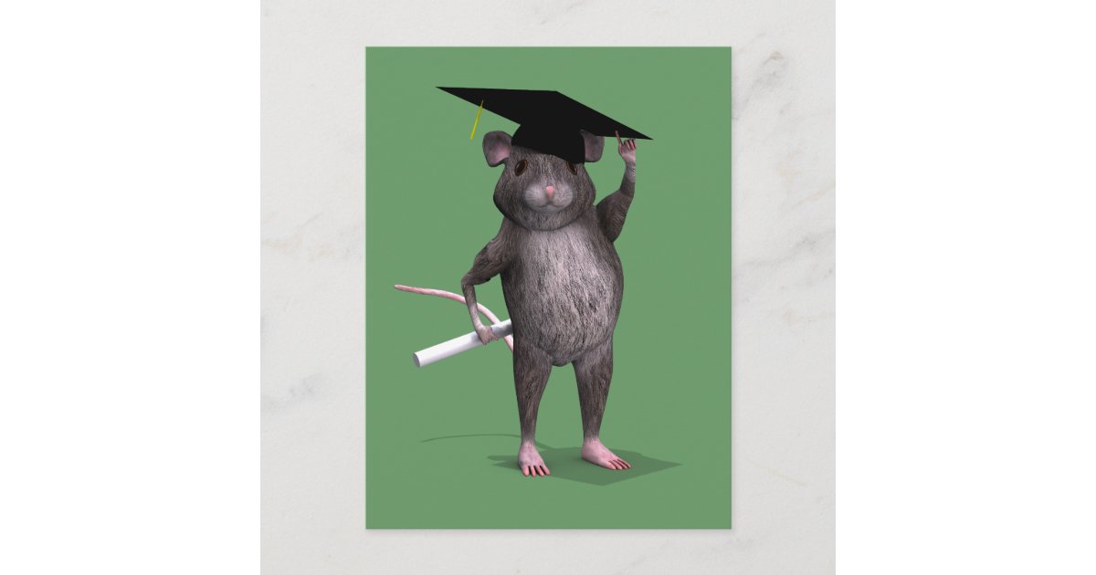 Clever Graduation Rat Announcement Postcard | Zazzle