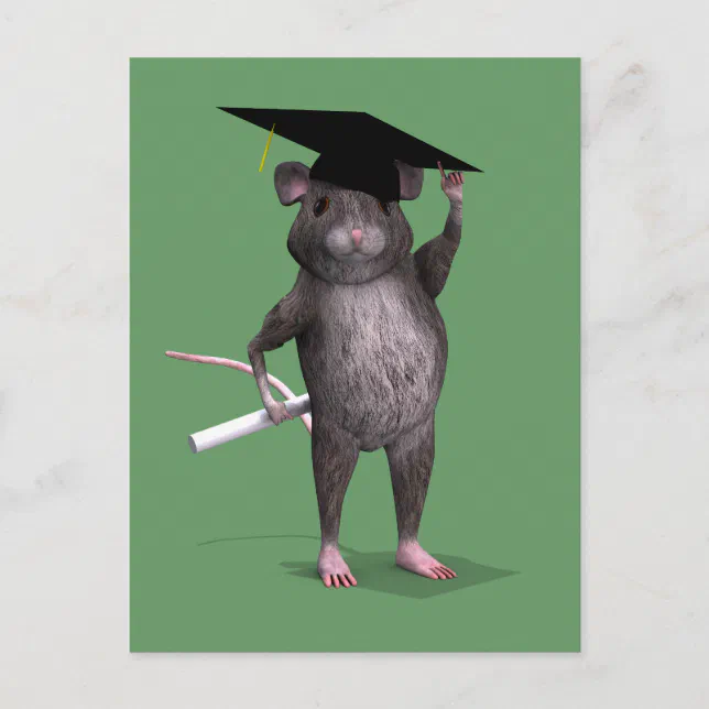 Clever Graduation Rat Announcement Postcard | Zazzle