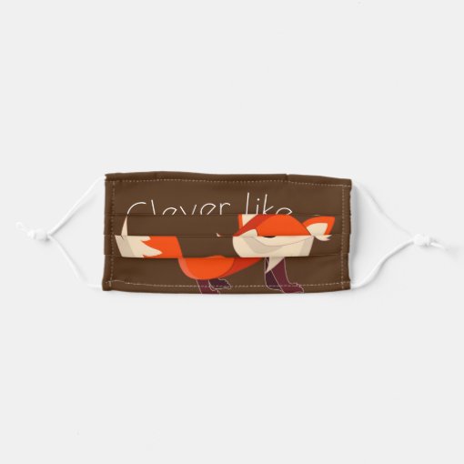Clever like a fox adult cloth face mask | Zazzle