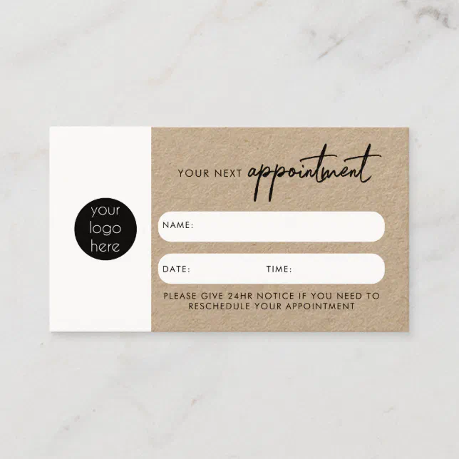 Client Appointment Card QR Code Business Logo | Zazzle