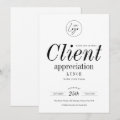 Client Appreciation Event Minimalist Logo Business Invitation | Zazzle