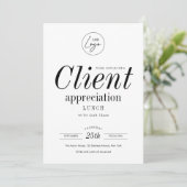 Client Appreciation Event Minimalist Logo Business Invitation | Zazzle