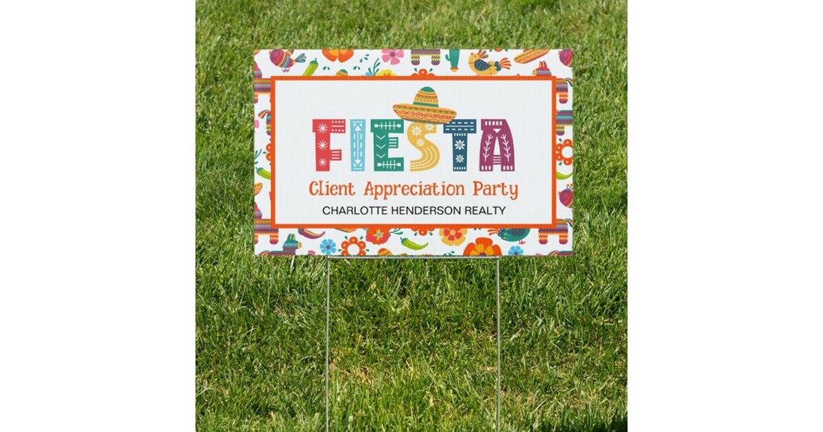Client Appreciation Fiesta Party Sign | Zazzle