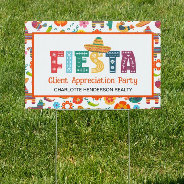 Client Appreciation Fiesta Party Sign | Zazzle