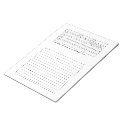 Client consultation form notepad | Zazzle