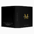Client Onboarding Binder with Monogram Black Gol | Zazzle